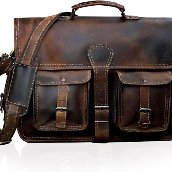 Bags | Leather Messenger Bag For Men 14 Inch Laptop Bag Crossbody Bag ...